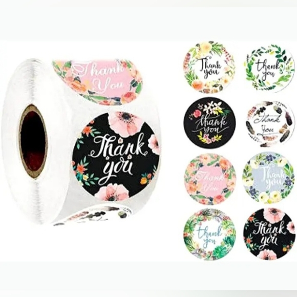 Source Unknown | Office | In Thank You Stickers 50ct Round Roll Thank ...
